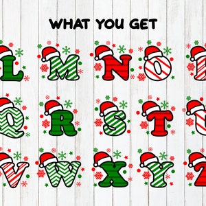 Christmas Alphabet SVG Monogram SVG PNG A-Z Letters Alphabet Cricut ...