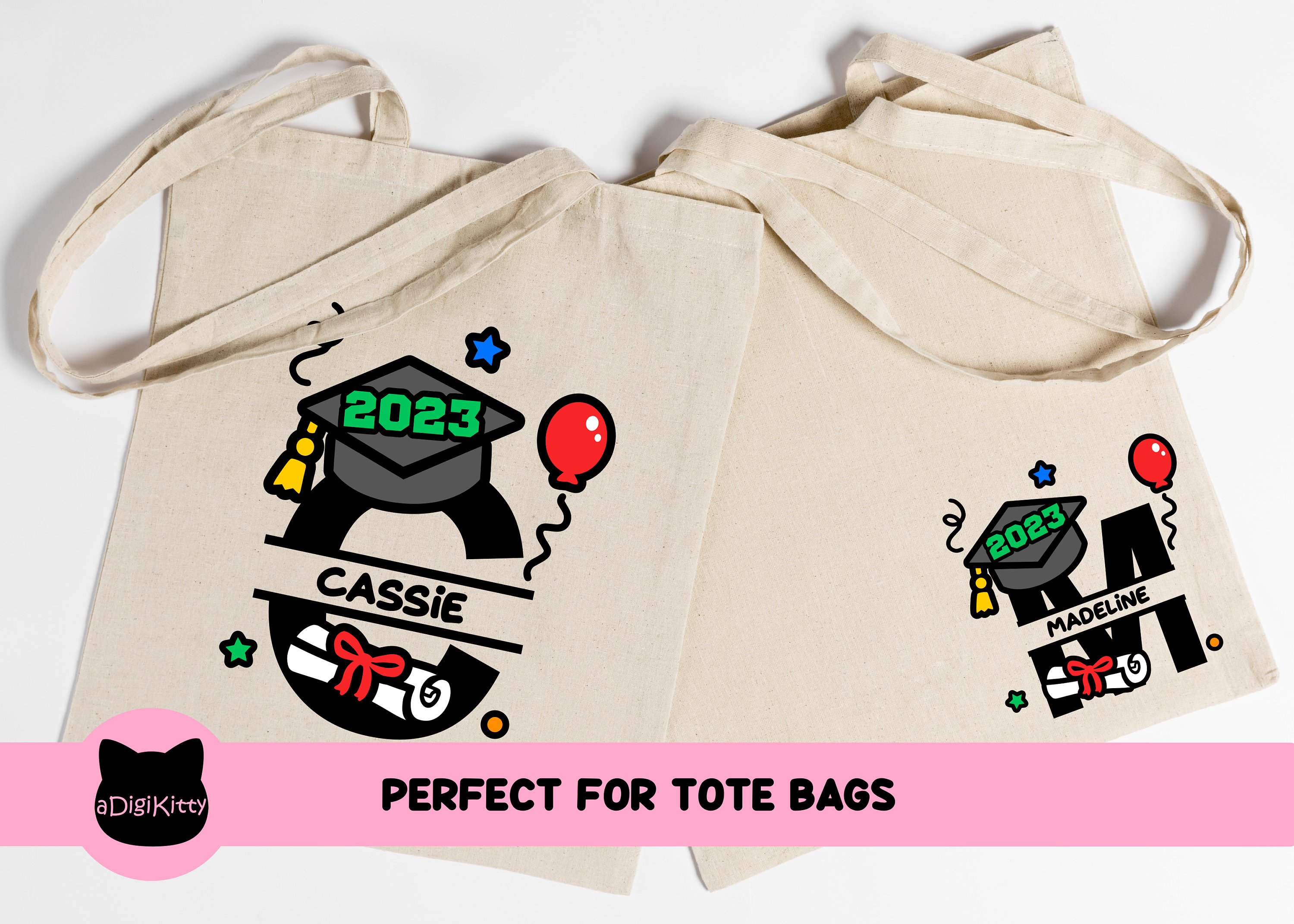 Graduation Monogram SVG & PNG A-Z Alphabet Cricut, Silhouette, Cut ...