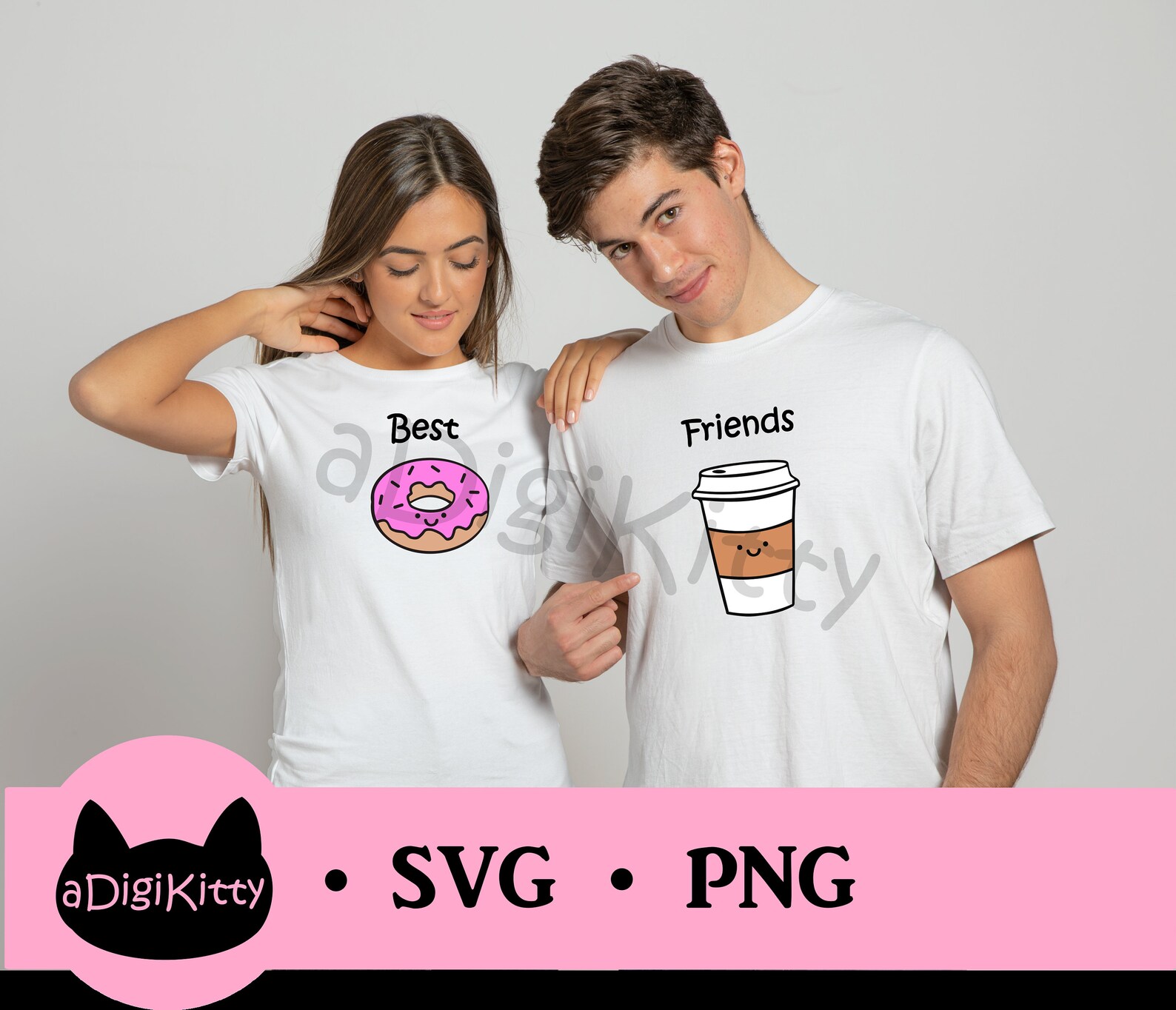 Kawaii Best Friends SVG, Kaffee Donut PNG (Digital Download) - Etsy.de