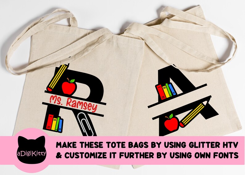 Teachers Monogram SVG & PNG A-Z Alphabet Cricut, Silhouette, Cut Files ...