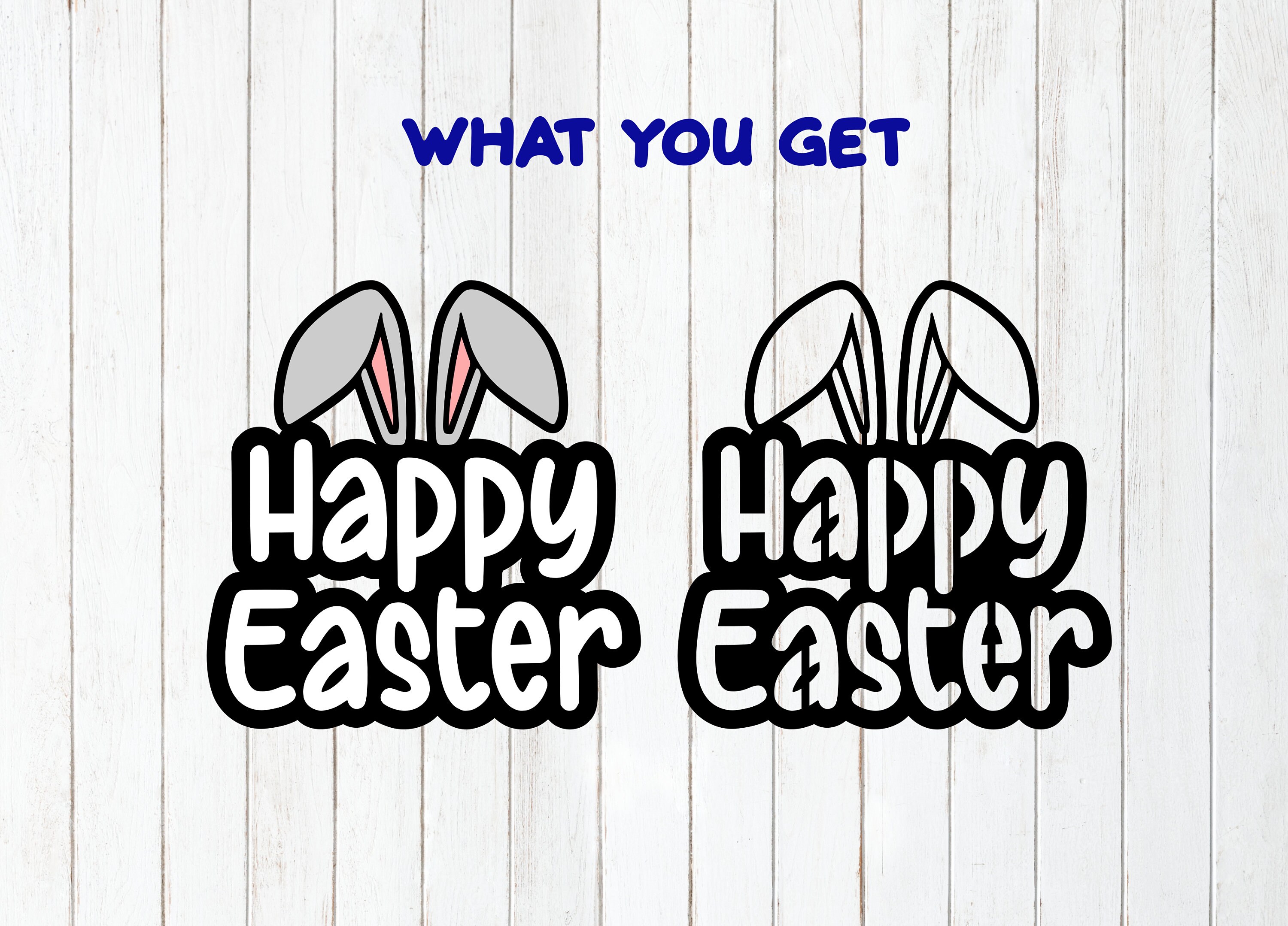Happy Easter Cake Topper SVG PNG Bundle, Cricut Silhouette File ...