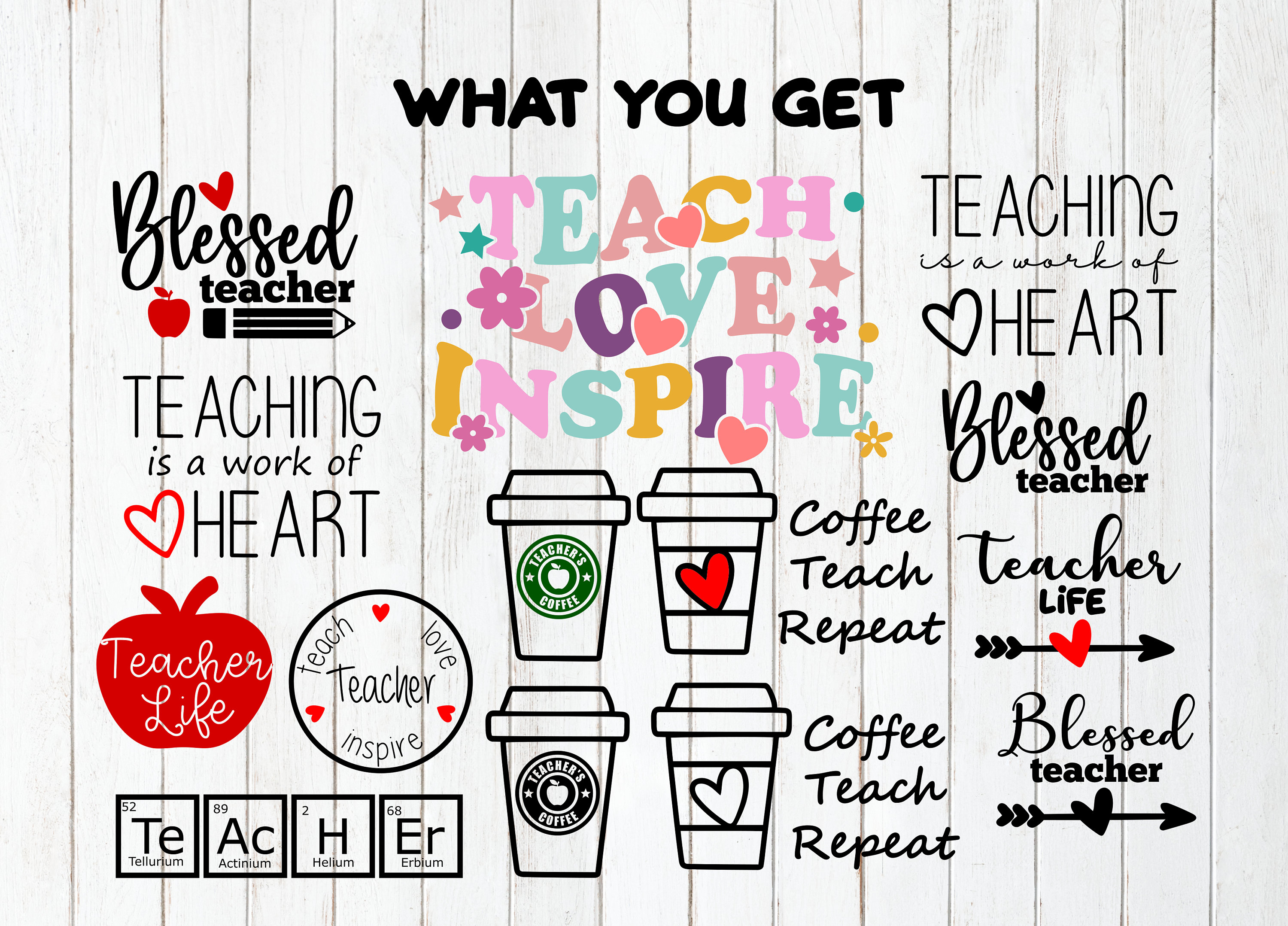Teacher Svg Bundle, Teacher Png Svg, Teacher Svg for Cricut, Svg Files ...