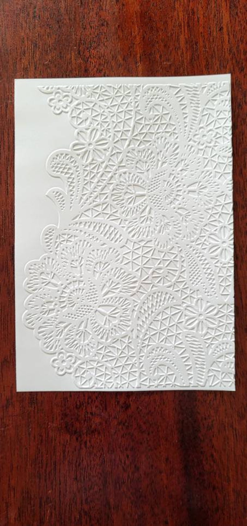 Embossed White Paper, Vintage Lace Pattern Embossing, DIY Craft ...