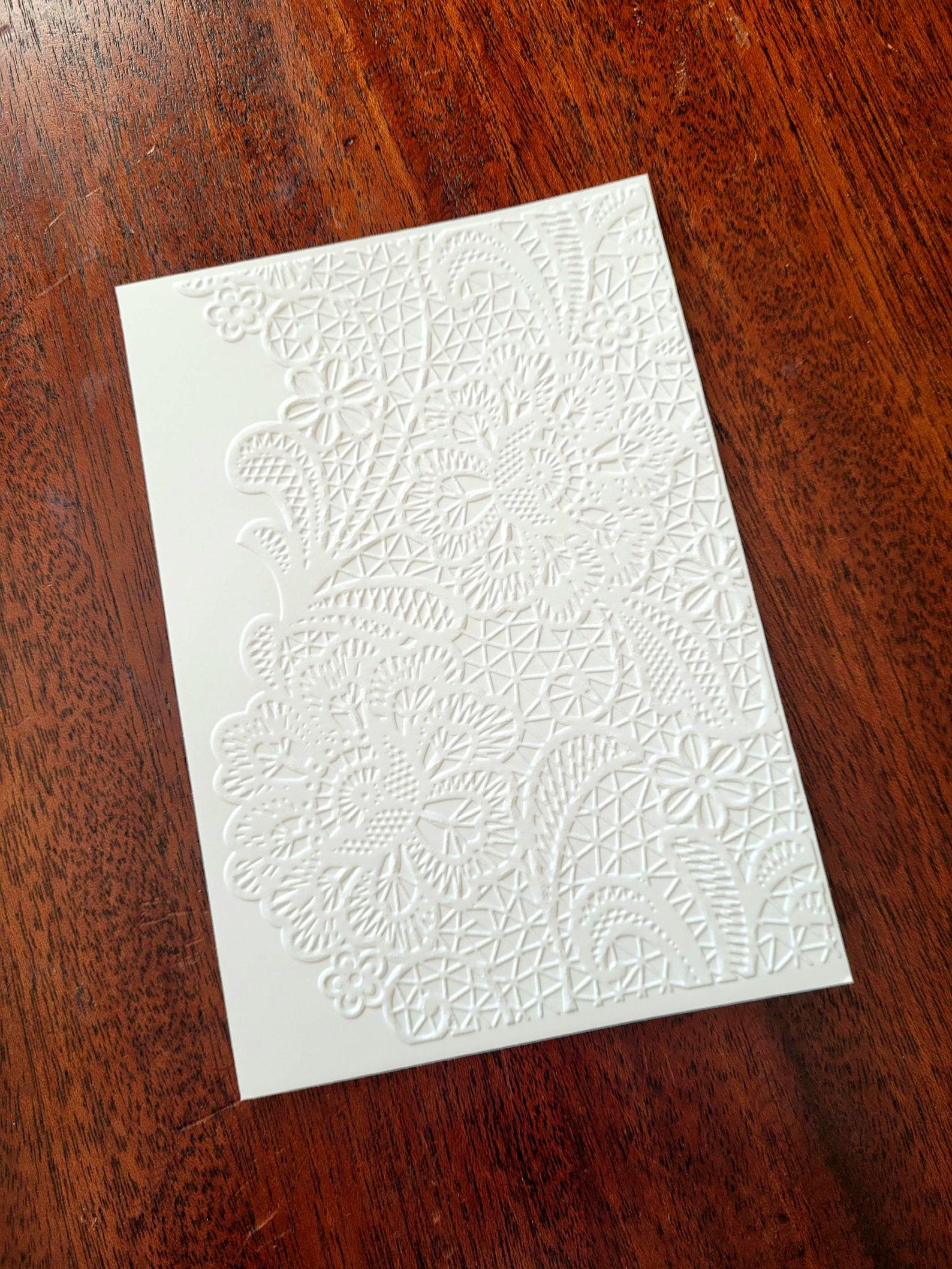 Embossed White Paper, Vintage Lace Pattern Embossing, DIY Craft ...