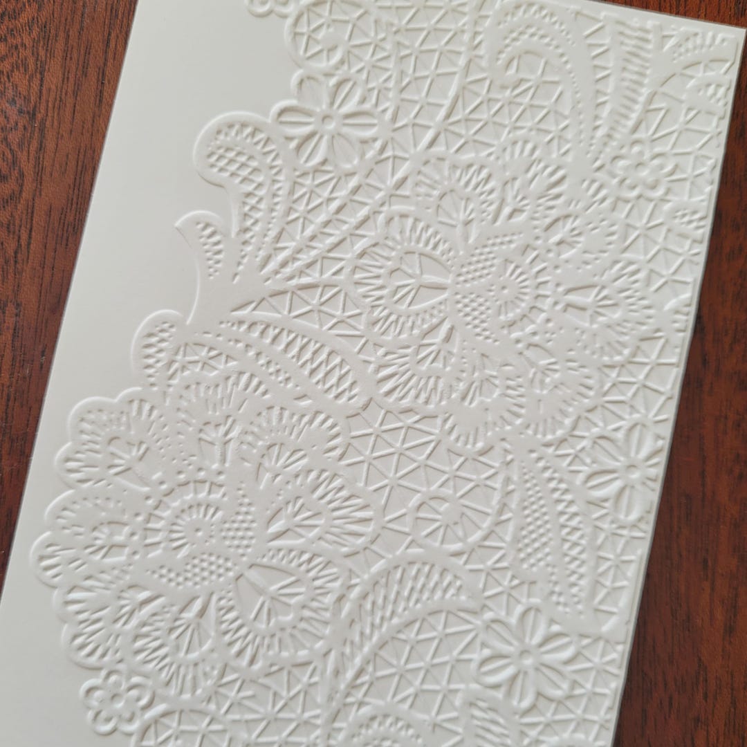 Embossed White Paper, Vintage Lace Pattern Embossing, DIY Craft ...