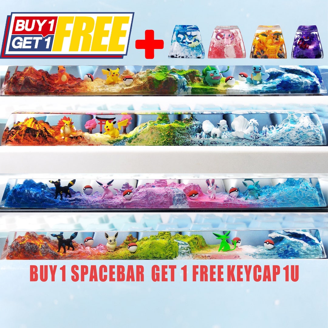 Pokemon Spacebar Artisan Keycaps,resin Handmade, Keycaps for Cherry MX ...