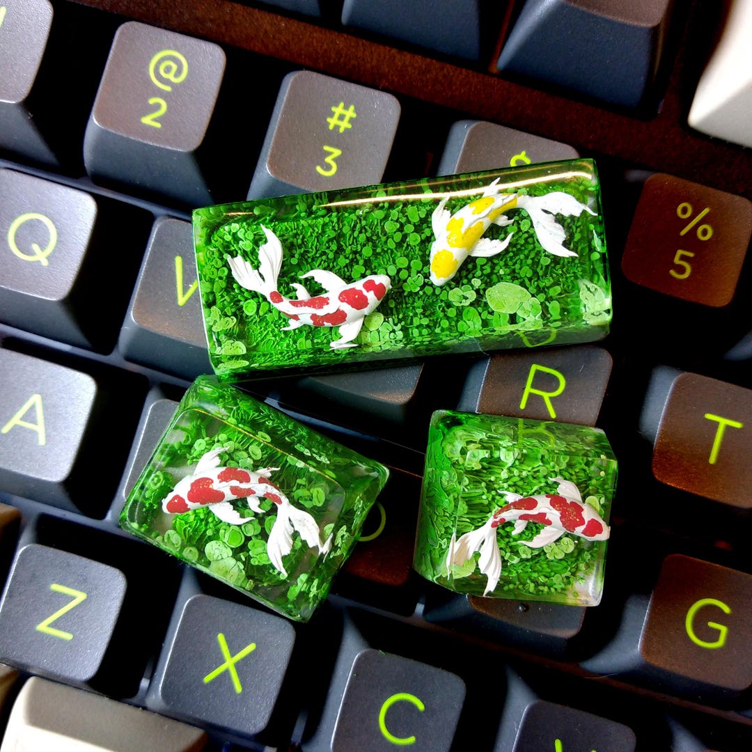Green Koi Fish Keycap for Cherry MX Keyboard, Mechanical Keyboard ...