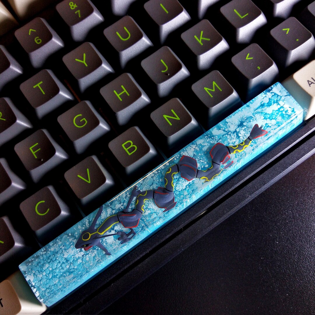 Shiny Rayquaza Spacebar Keycap Custom Pokemon Keycaps Artisan, Anime ...