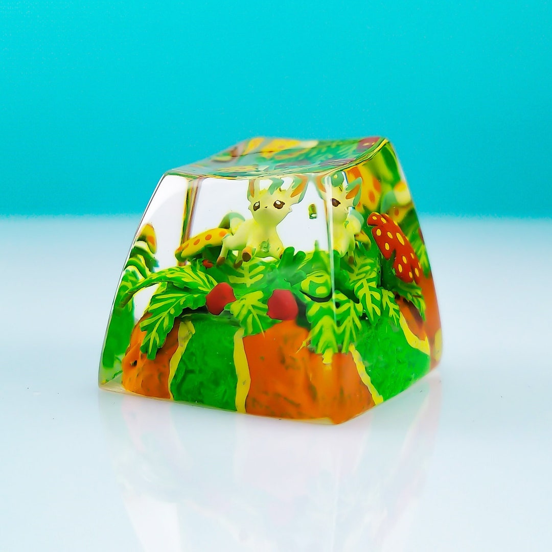 Leafeon Pokemon Keycaps anime Keycaps, Keycaps Handmade, Resin Keycaps ...
