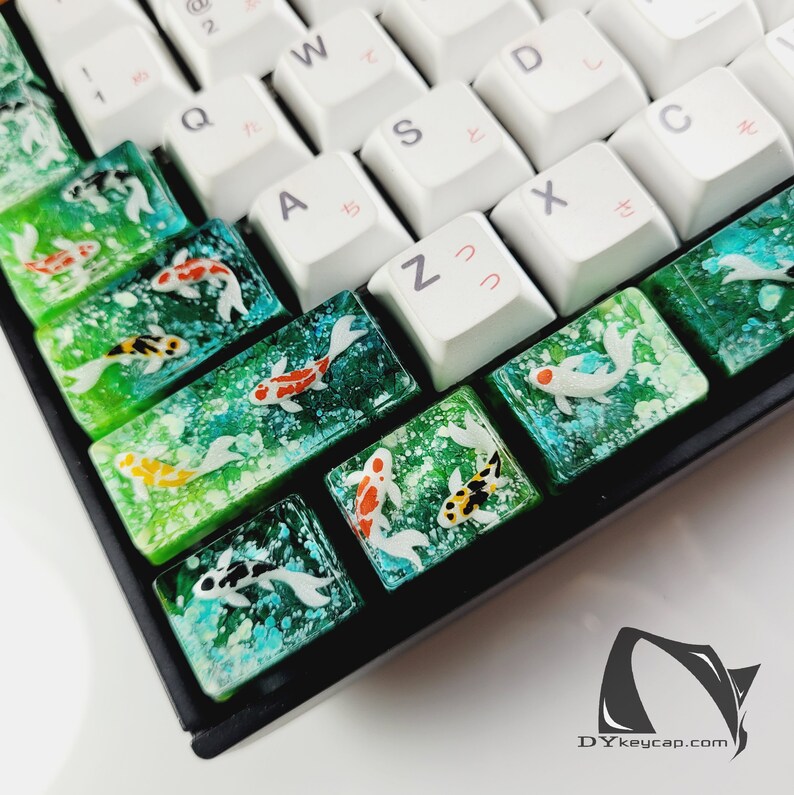 Koi Fish Key Caps Keycap Resin Handmade Key Cap Custom - Etsy
