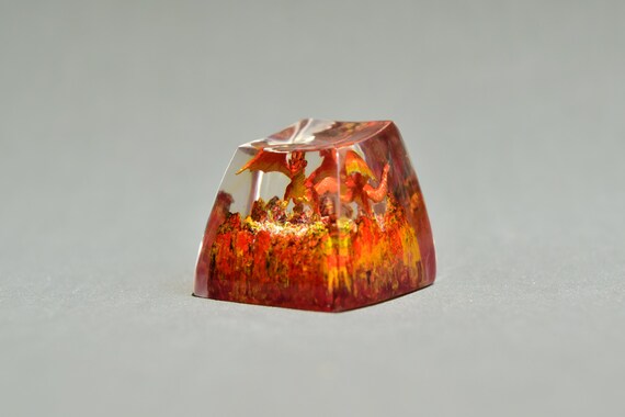 Dragon Keycap Fire Keycaps Dragon Artisan Keycaps Esc - Etsy