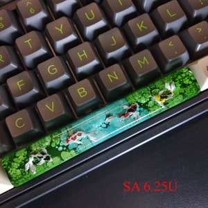 Koi Fish Spacebar, Koi Fish Keycaps, Green Keycaps Artisan, Spacebar Custom, Spacebar Artisan ...