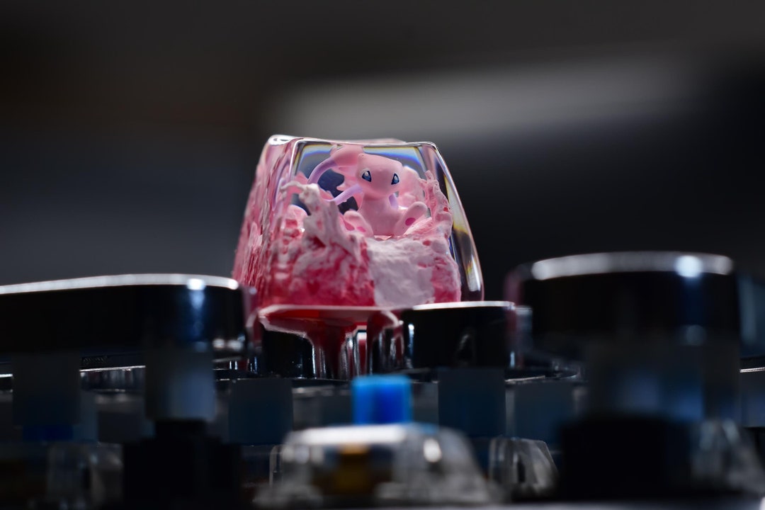 Custom Pokemon Keycap Artisan, Mew Pokemon Resin Keycap for Mechanical ...