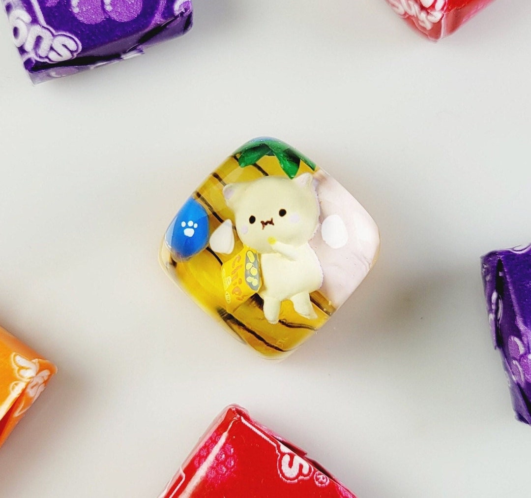 Cute Cat Keycaps,kitty Resin Artisan Keycap for Mechanical Keyboard ...
