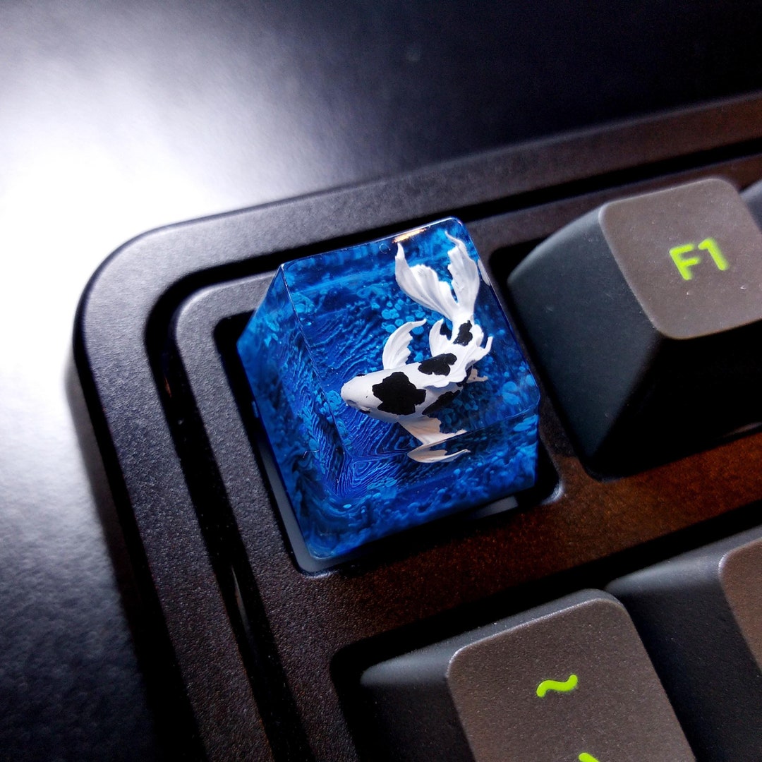 Blue Koi Fish Keycap Artisan Custom, Cute Keycap for Mechanical ...