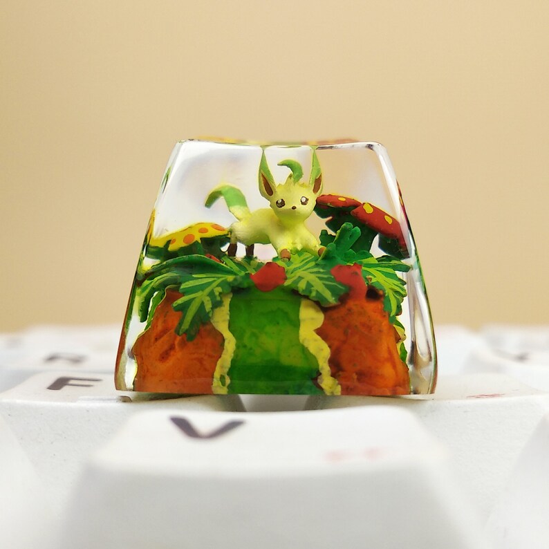 Leafeon Pokemon Keycaps anime Keycaps Keycaps Handmade - Etsy