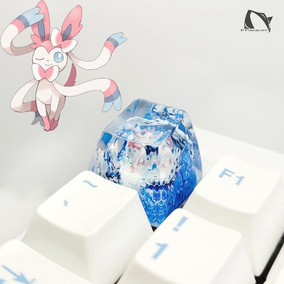 Sylveon Pokemon Keycaps Anime Keycap Handmade Resin Keycap - Etsy