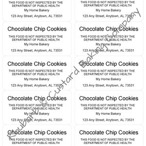 Editable Alabama Cottage Food Business Label Template | Etsy