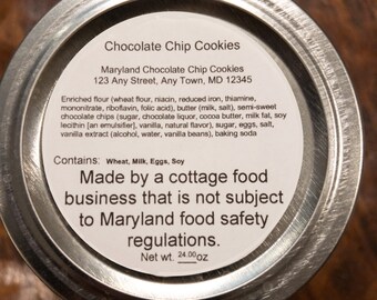 Round Cottage Food Label Template - Etsy