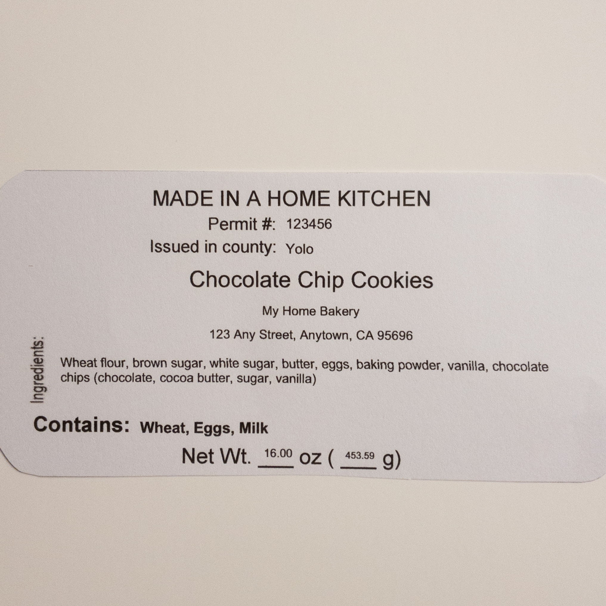 Printable Cottage Food Label Template Customize And Print
