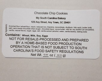 Georgia Cottage Food Label - Etsy