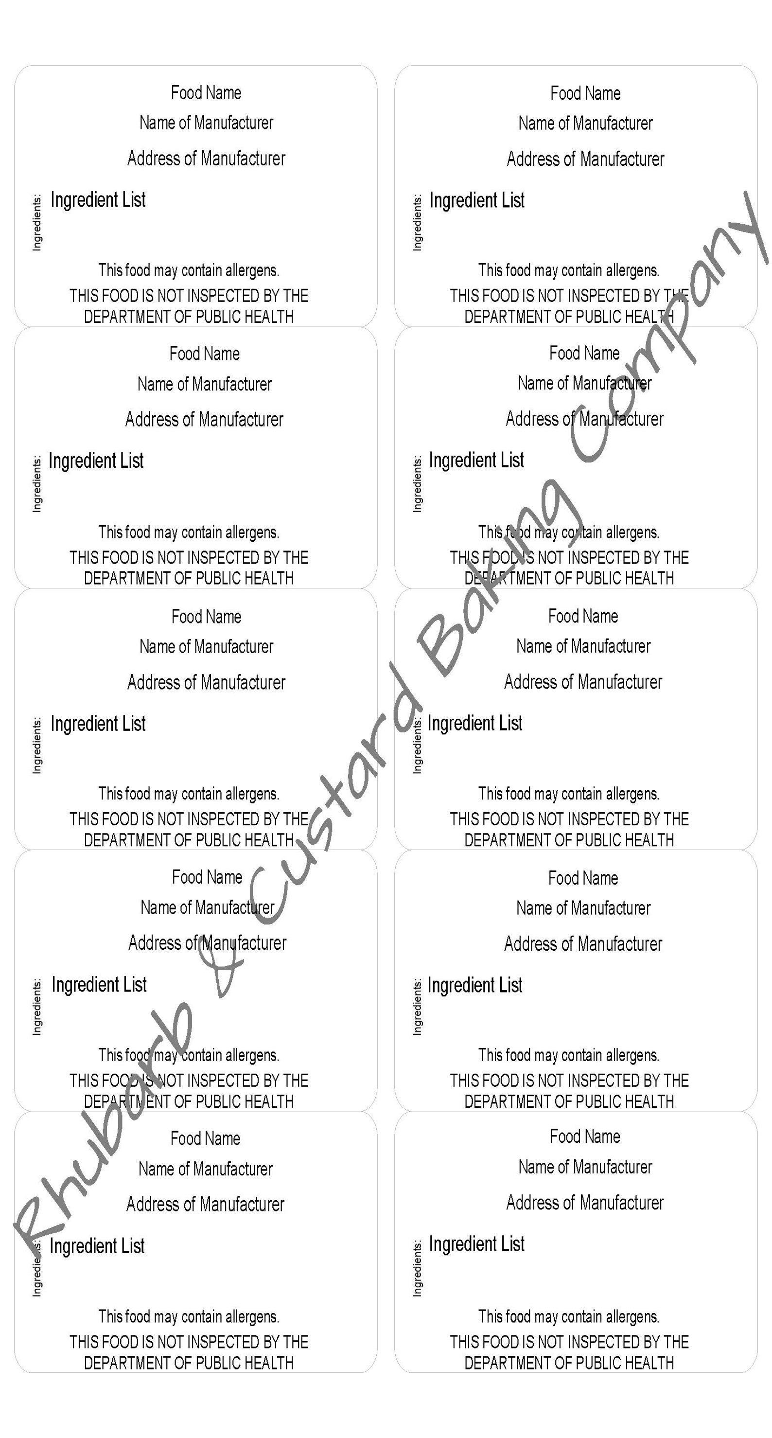 Editable Alabama Cottage Food Business Label Template - Etsy Denmark
