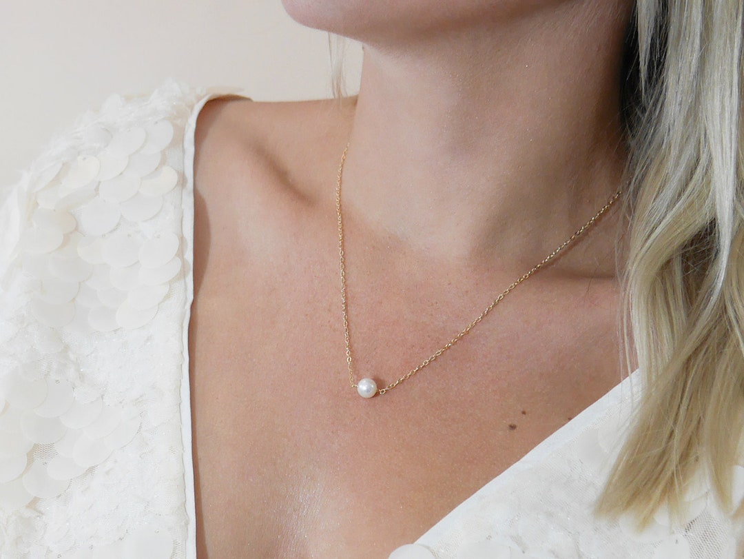 One Pearl Solitaire Necklace - Classic Pearl Jewelry Women - Elegant ...