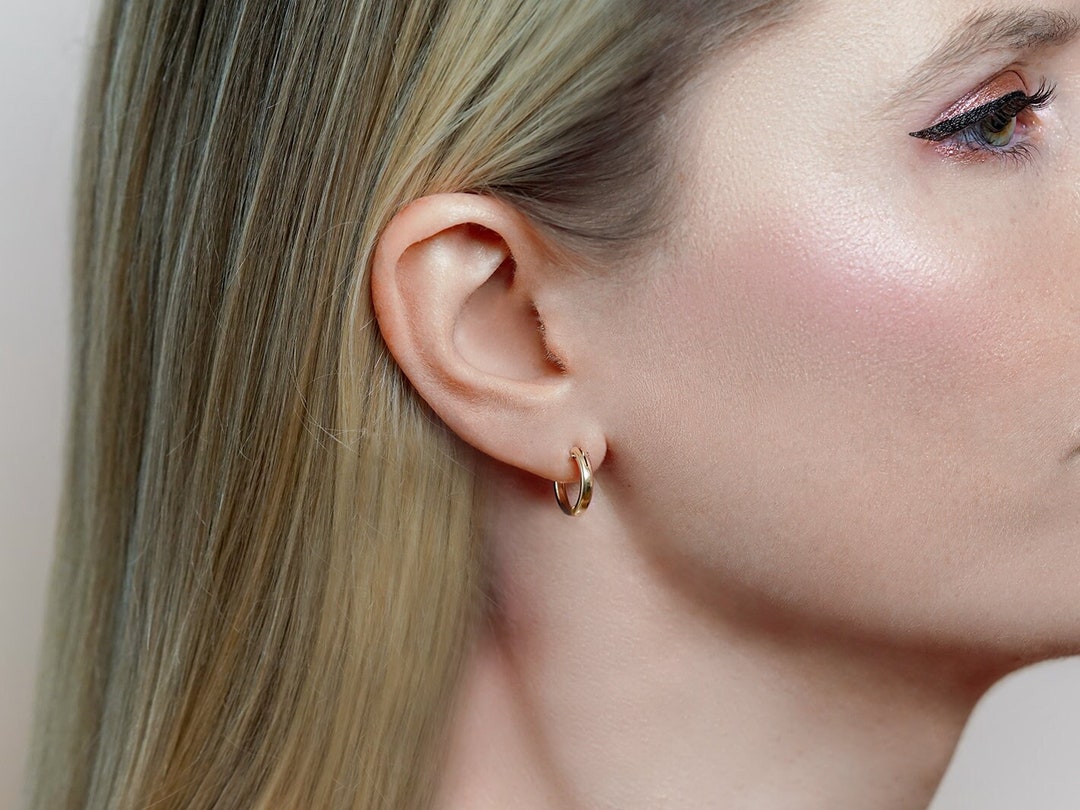 Simple Hinged Gold Huggies in 14k Gold Filled - Simple Hinged Huggies Silver 925 - Mix and Match ...