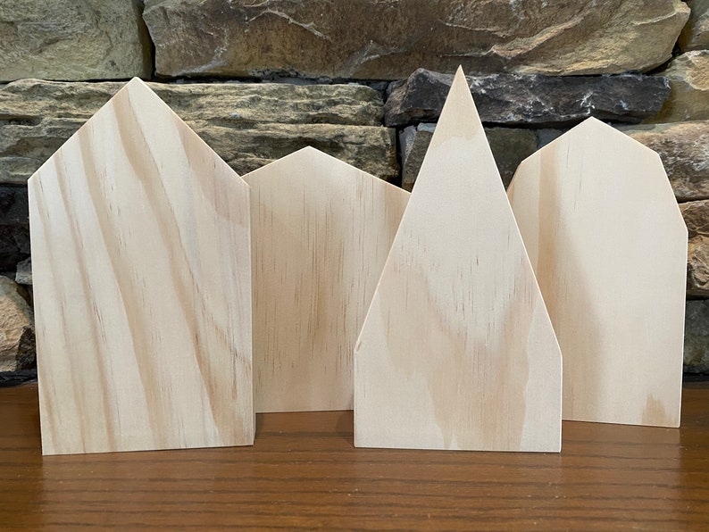 Wood House Set DIY Houses Craft Houses Home Decor Houses - Etsy