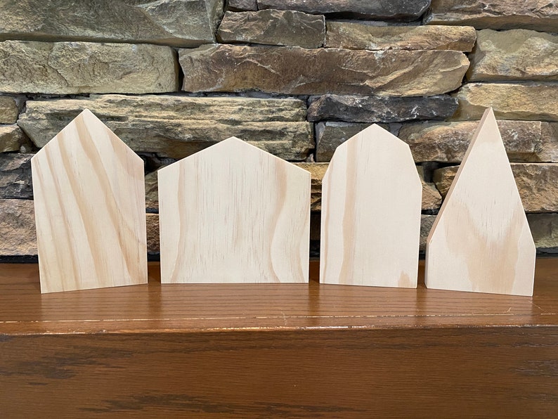 Wood House Set DIY Houses Craft Houses Home Decor Houses - Etsy