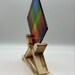 Rainbow Transparent Overlay 8” Square in Wood Stand - Etsy