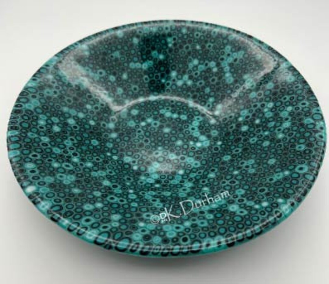 Turquoise, Black and White Murrini Bowl - Etsy