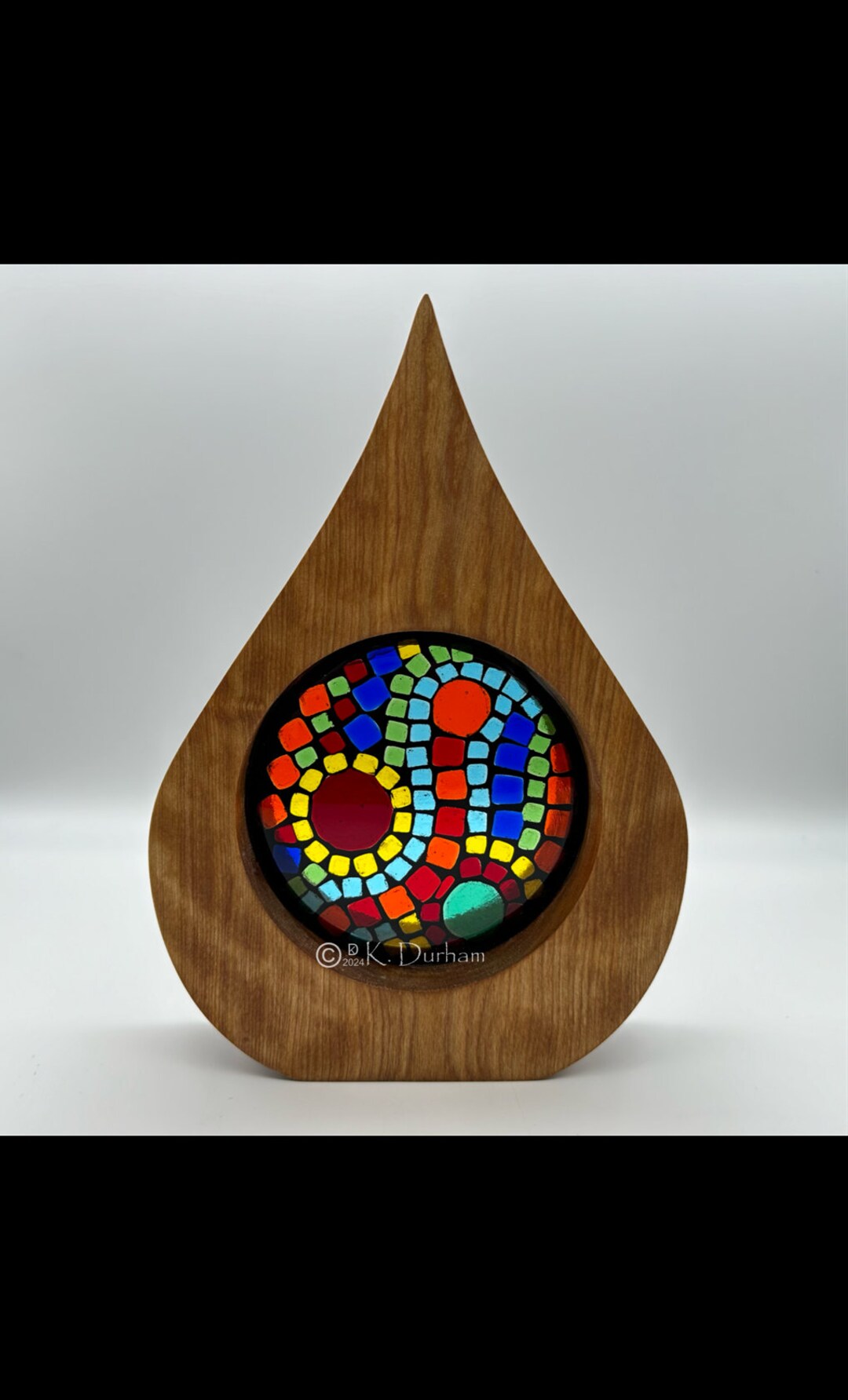 Splash of Color in Teardrop Wood Stand - Etsy