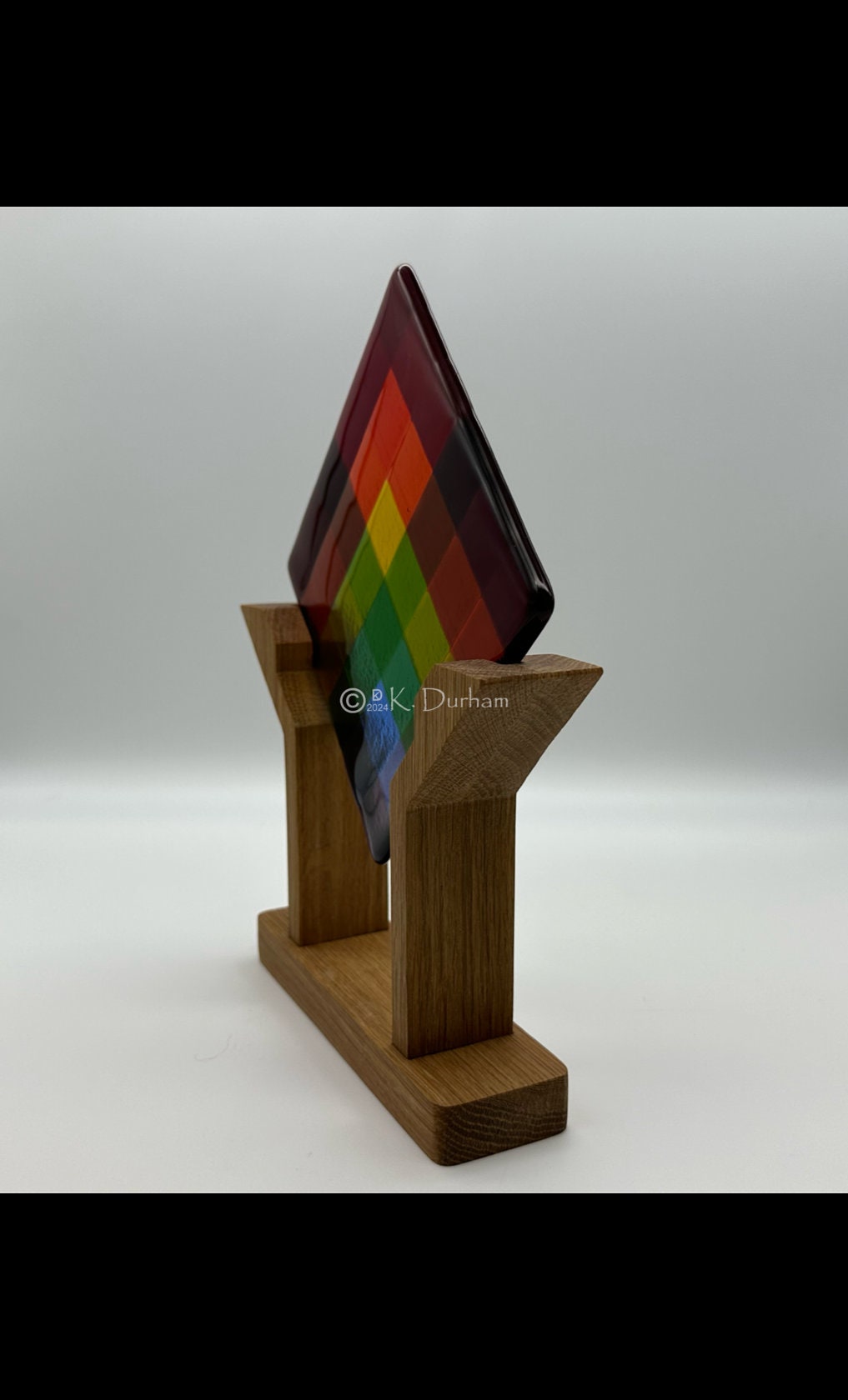 Rainbow Transparent Overlay 6” Square in Wood Stand - Etsy