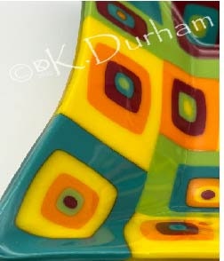 Stacked Fused Glass Multi-color Square Bowl - Etsy