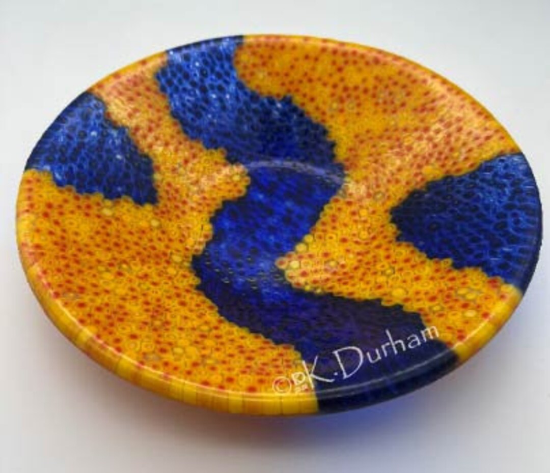 Blue, Yellow and Orange Murrini Bowl - Etsy