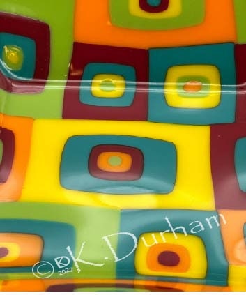 Stacked Fused Glass Multi-color Square Bowl - Etsy