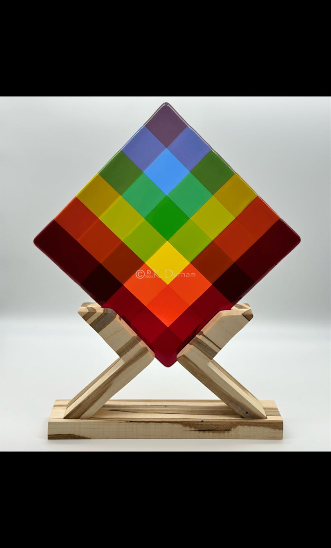 Rainbow Transparent Overlay 8 Square in Wood Stand - Etsy