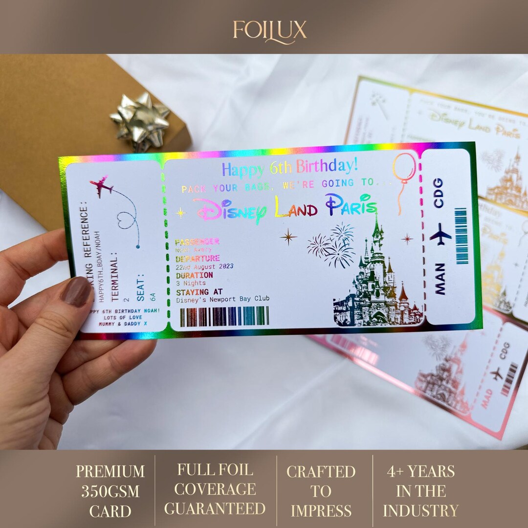Disneyland Paris Ticket, Scratch Card, Disney Trip Announcement ...