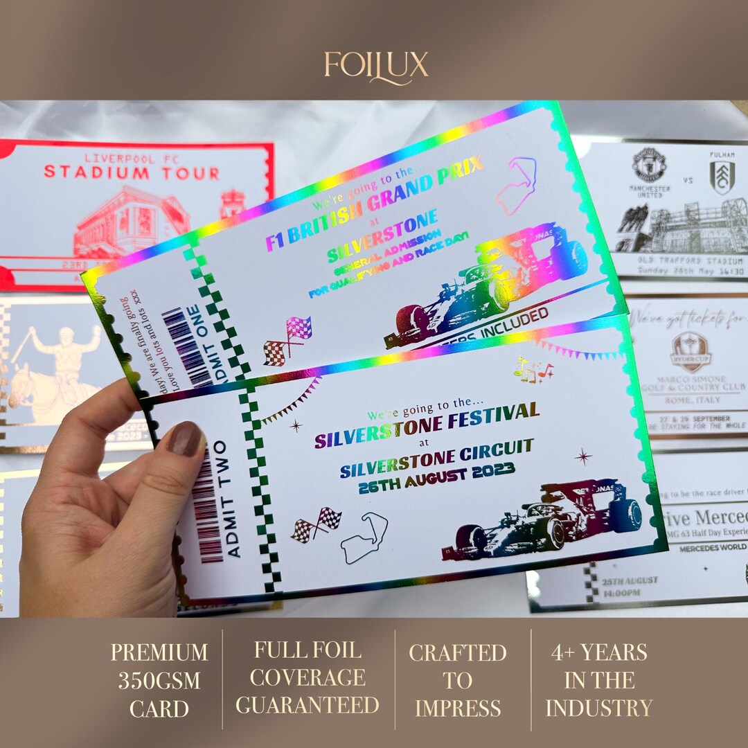 Personalized Grand Prix Ticket: Formula 1 Racing Gift Voucher - Etsy