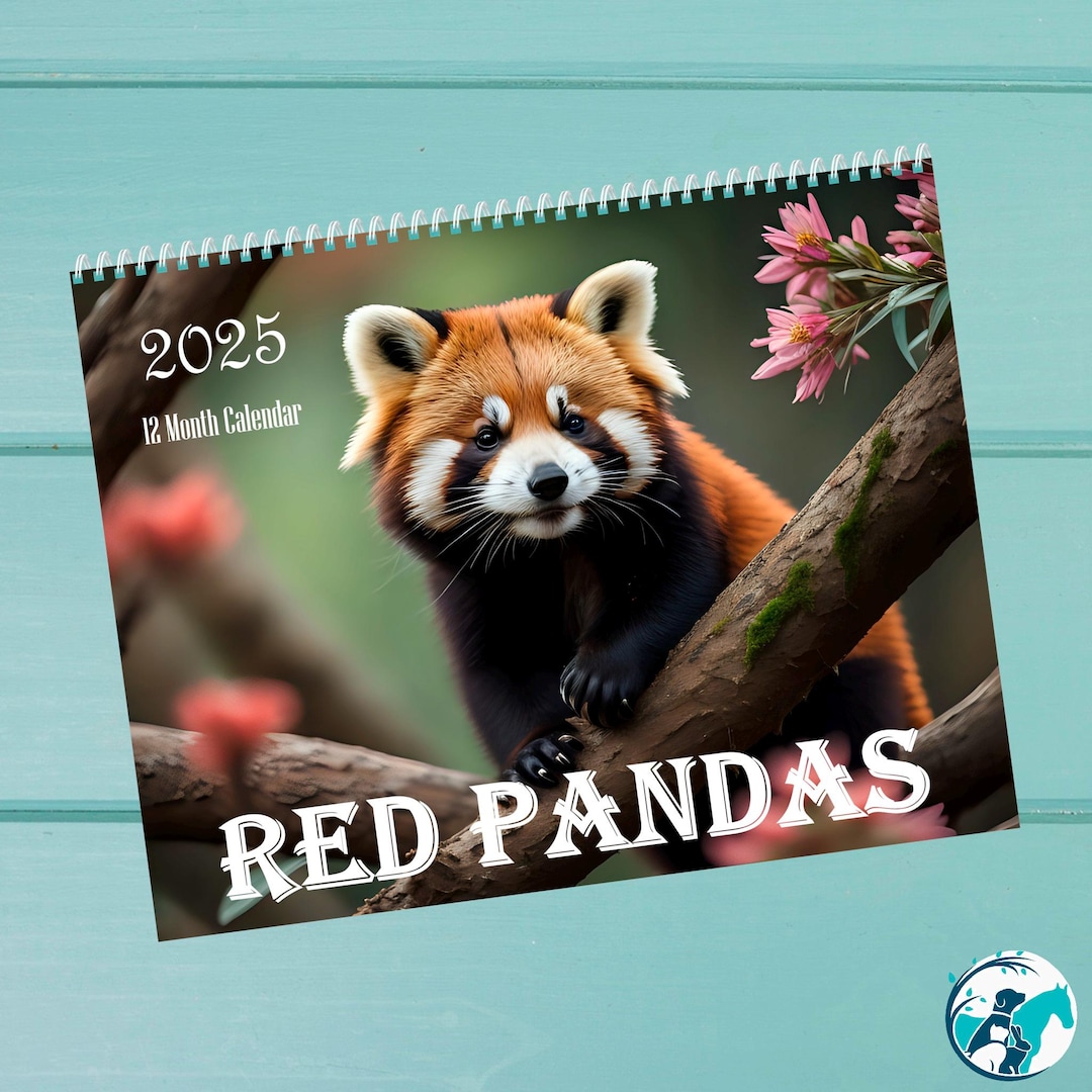 2025 Cute Red Panda 12 Month Calendar Red Pandas Monthly Wall Calendars ...