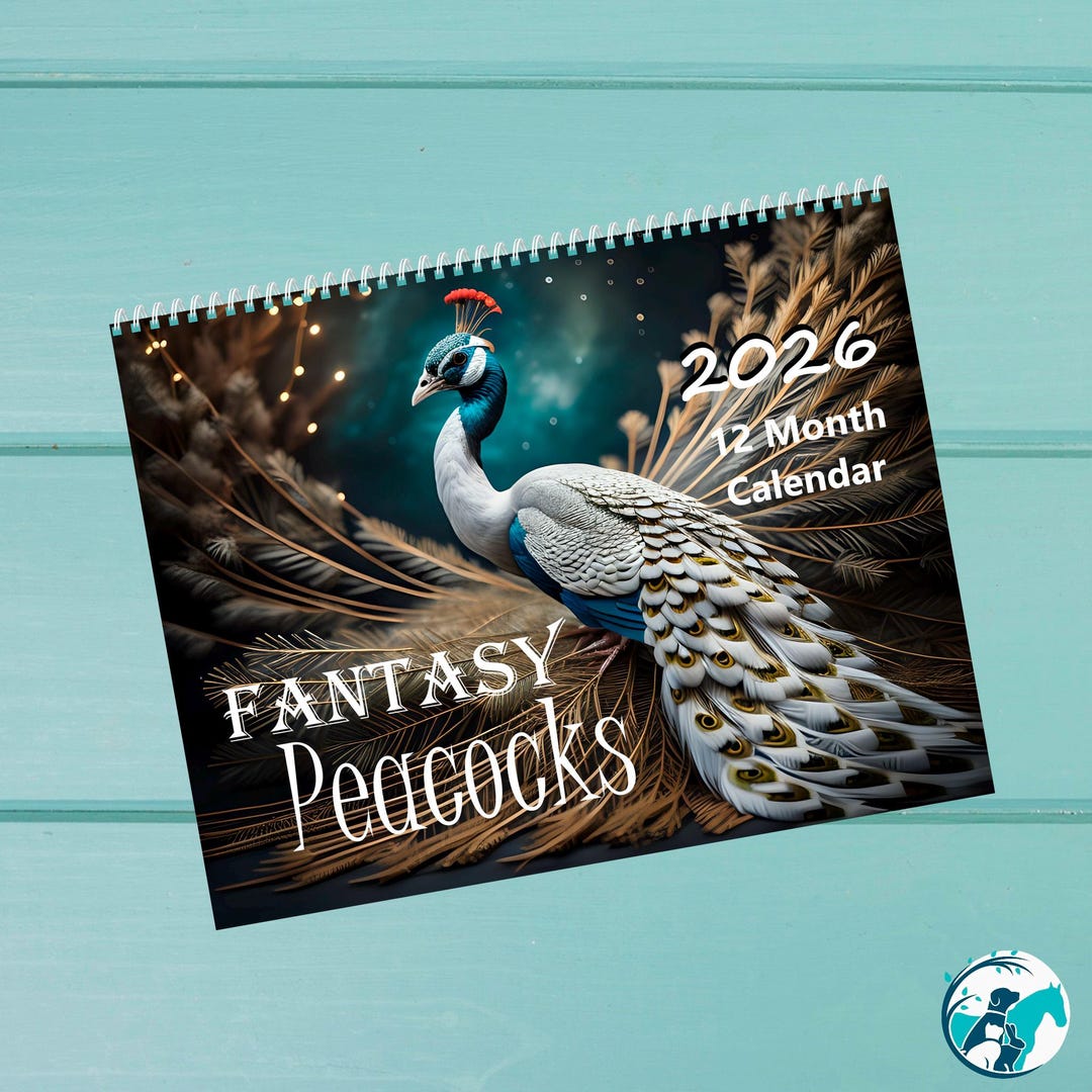 2026 Fantasy Peacocks 12 Month Calendar Beautiful Peacock Bird Lover ...