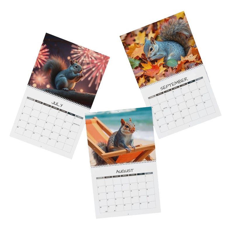 Gray Squirrels 2026 12 Month Calendar - Grey Squirrel Monthly Wall ...