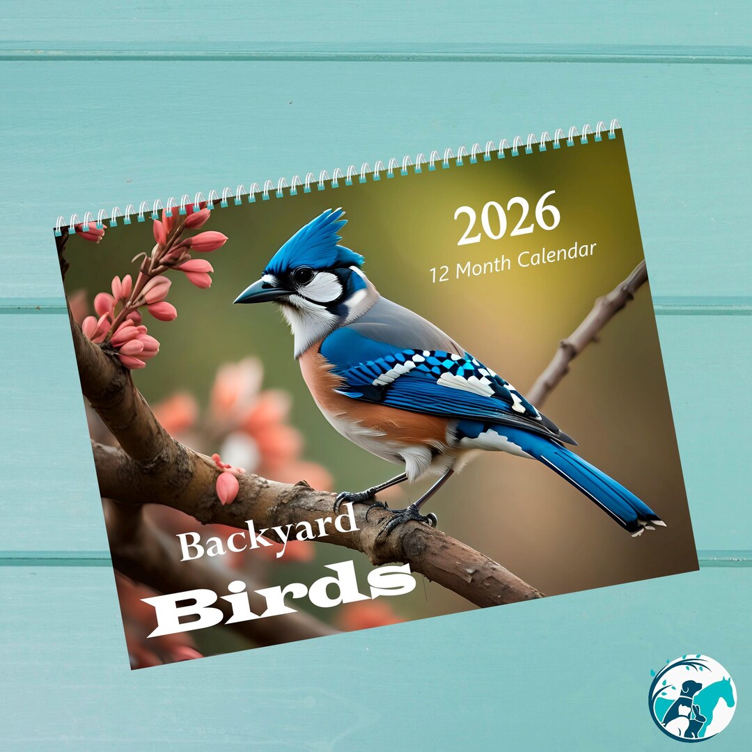 2026 Backyard Birds 12 Month Calendar Bird Watcher Monthly Wall ...