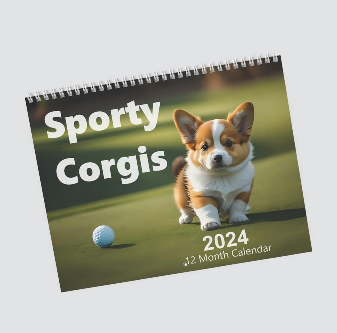 2024 Sporty Corgis Dog 12 Month Calendar Corgi Dogs and - Etsy