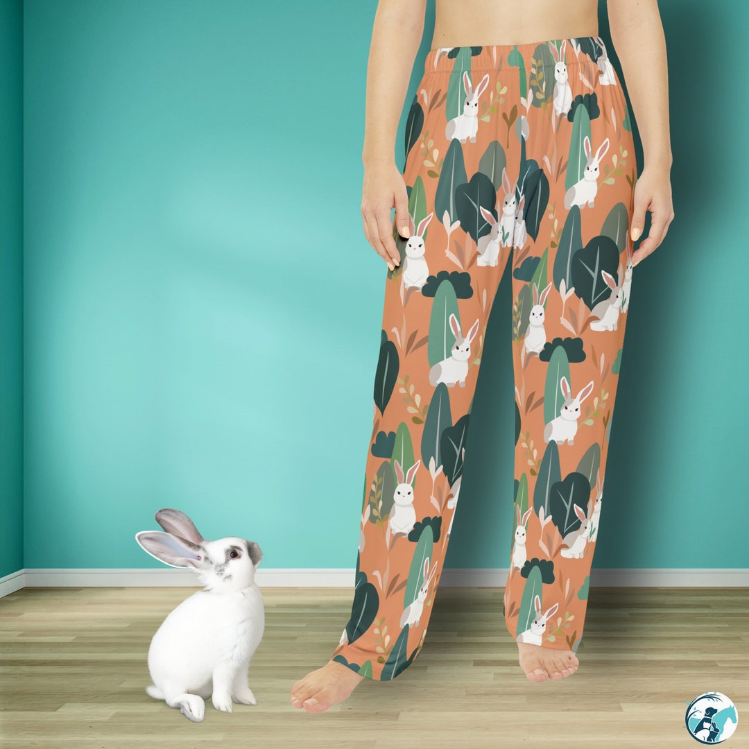 Bunny Garden Women's Pajama Pants - Easter Rabbit Woman's Lounge Wear ...
