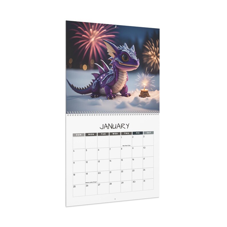 2026 Baby Dragons 12 Month Calendar Adorable Young Dragon Lover Monthly ...