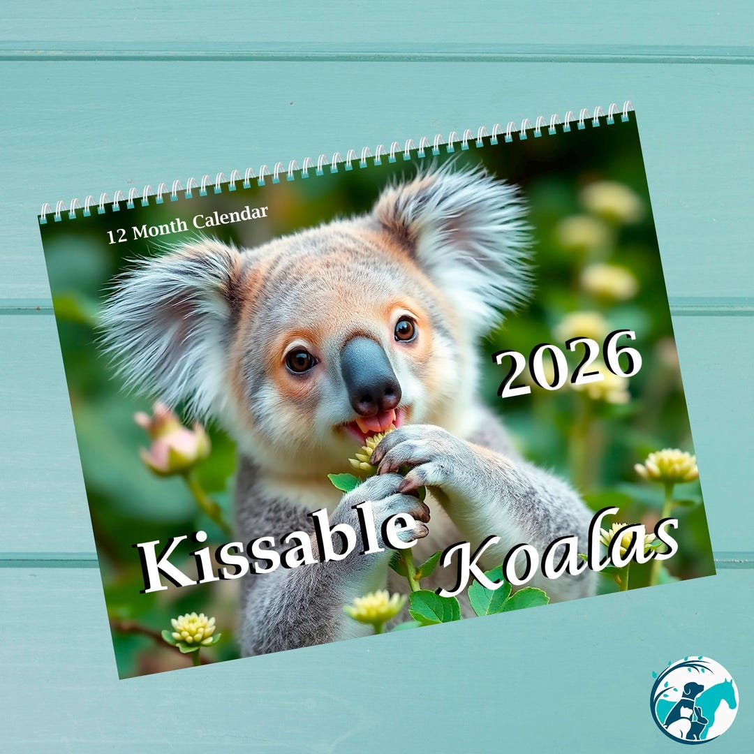 Koala Bear 2026 12 Month Calendar - Kissable Bears Monthly Wall ...
