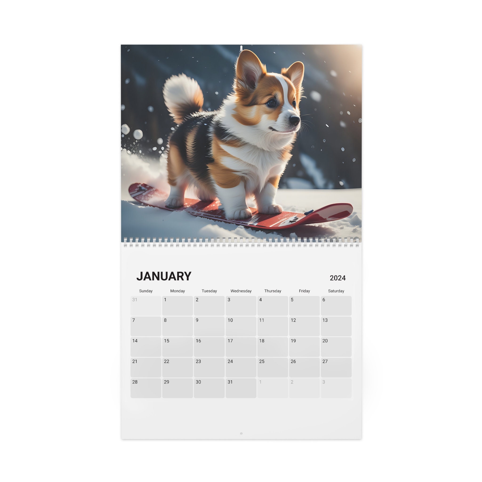 2024 Sporty Corgis Dog 12 Month Calendar Corgi Dogs and Puppies Monthly ...
