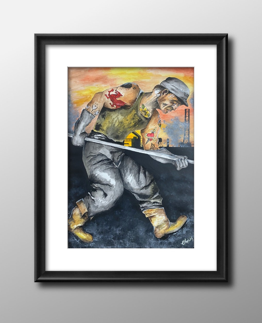 Welsh Steelworker Art Print: Industrial Nostalgia - Etsy